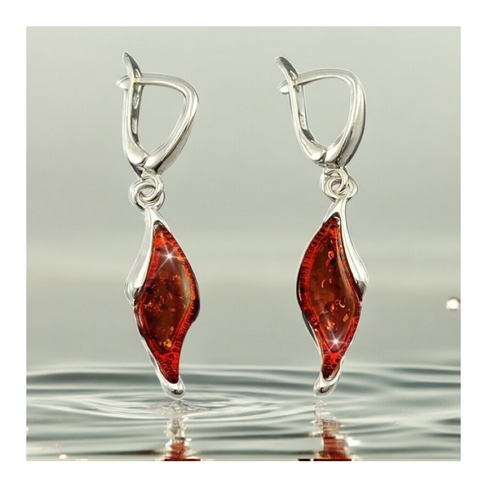Ohrringe Ohrstecker Bernstein Amber Silber 925 (Nr 1927)
