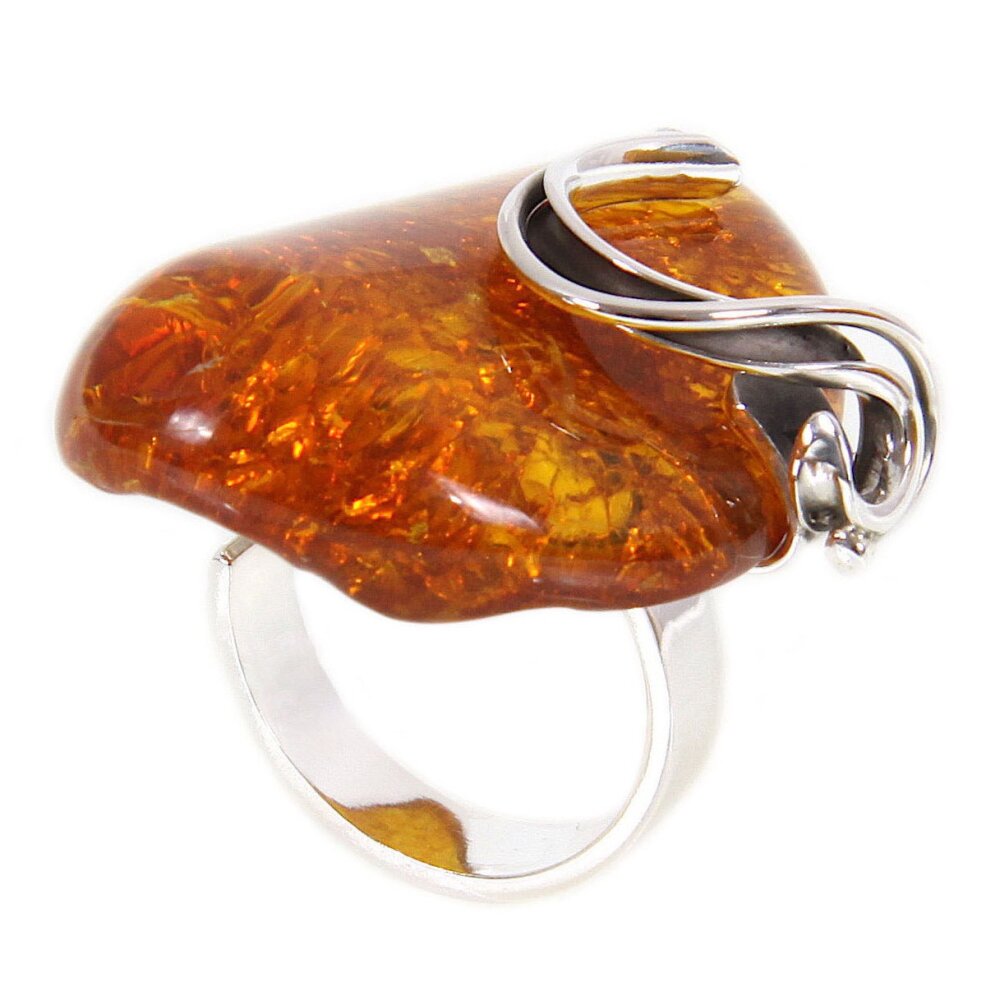 Ring Bernstein Bernsteinring Amber Silber 925 Unikat Handarbeit