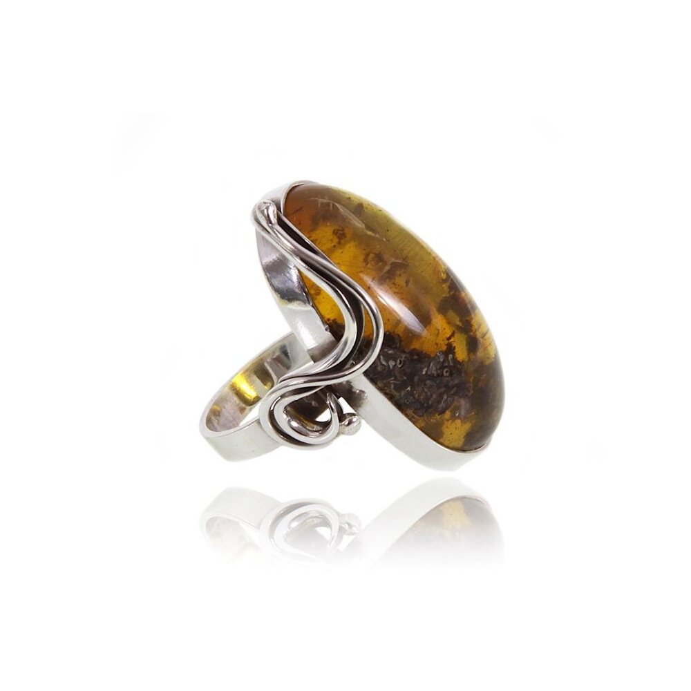 Ring Bernstein Bernsteinring Amber Silber 925 Unikat Handarbeit