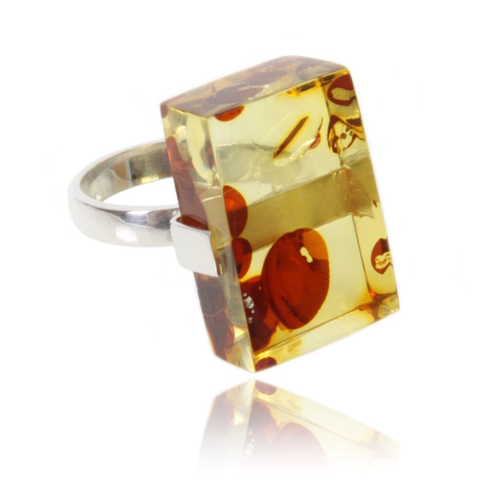 Ring Bernstein Bernsteinring Amber Silber 925 Unikat Handarbeit