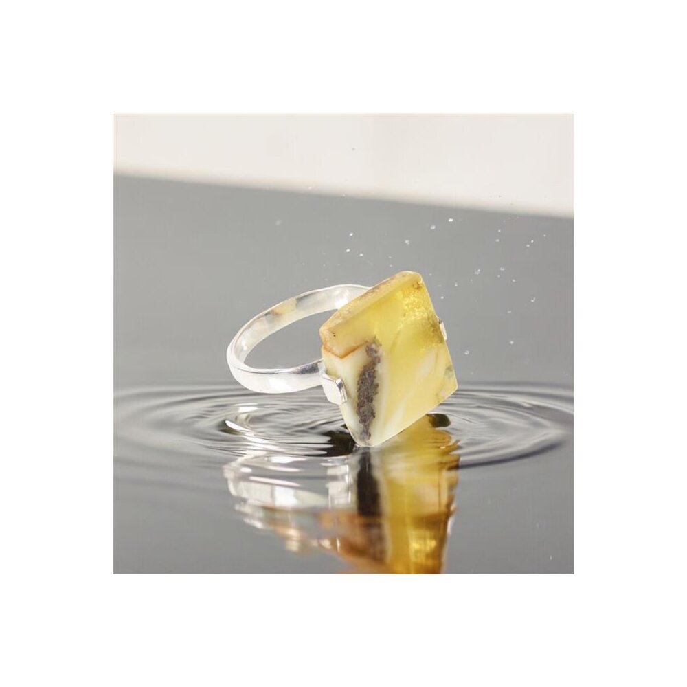 Ring Bernstein Bernsteinring Amber Silber 925 Unikat Handarbeit (Nr22