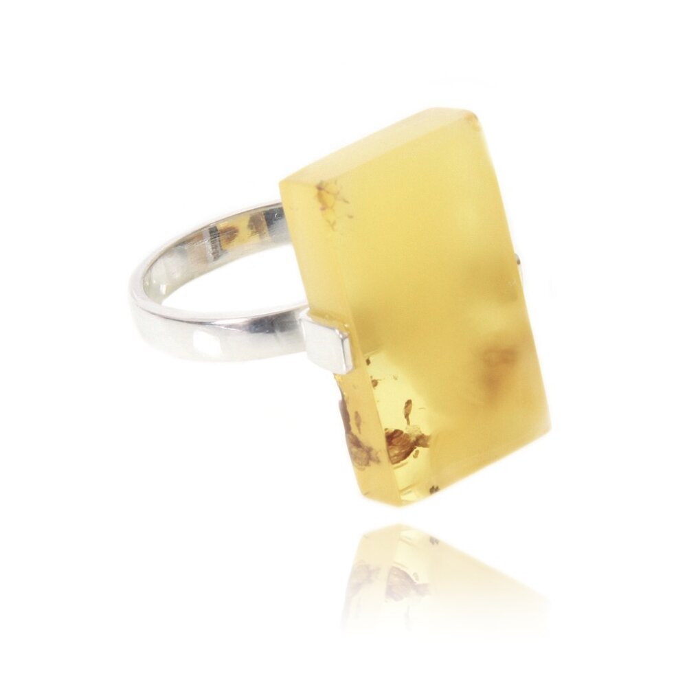 Ring Bernstein Bernsteinring Amber Silber 925 Unikat Handarbeit (Nr22